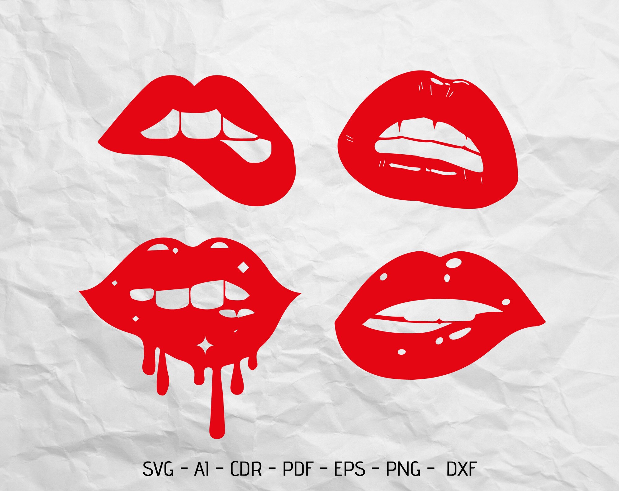 Svg de labios calientes para Cricut Corte láser e Impresión | Etsy