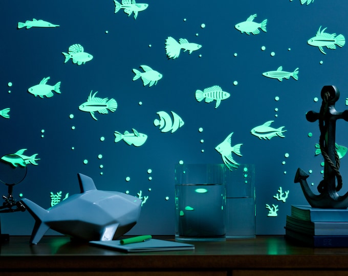 GLOPLAY Removable Reusable Wall Decals/glow-in-the-dark | Etsy