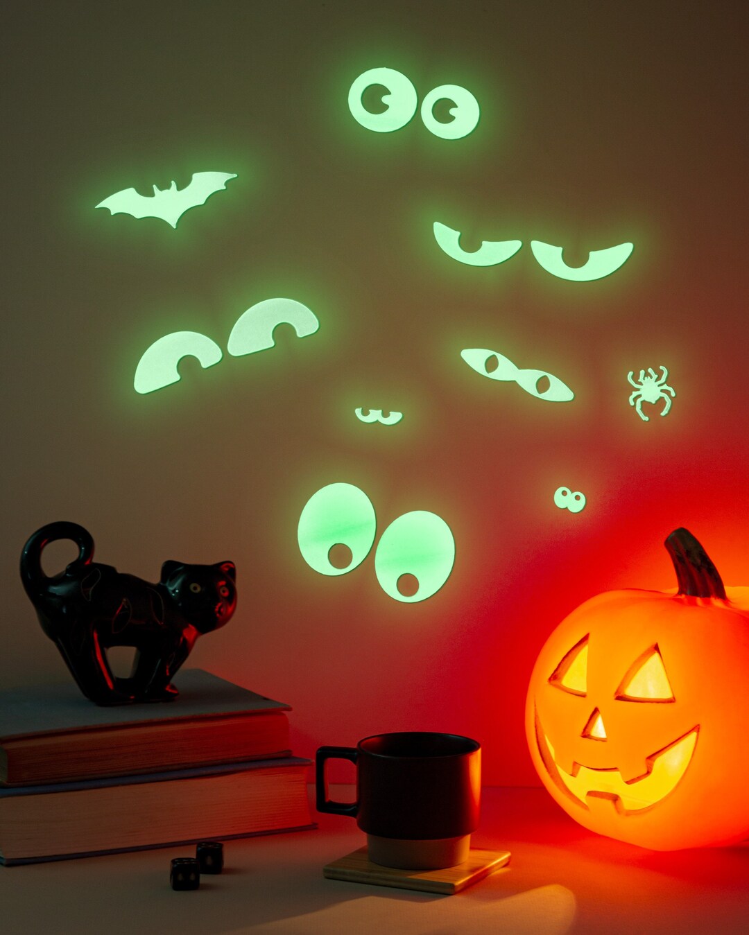 GLOPLAY "boo! Looking at You", Removable Reusable Wall Decals/glow-in ...