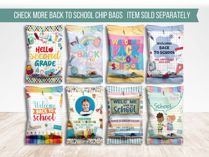 Back to School Chip Bag Label Printable and Editable - Etsy