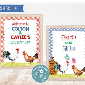 Chicken Rooster Birthday Party Decorations, Chicken Themed Twin Party ...