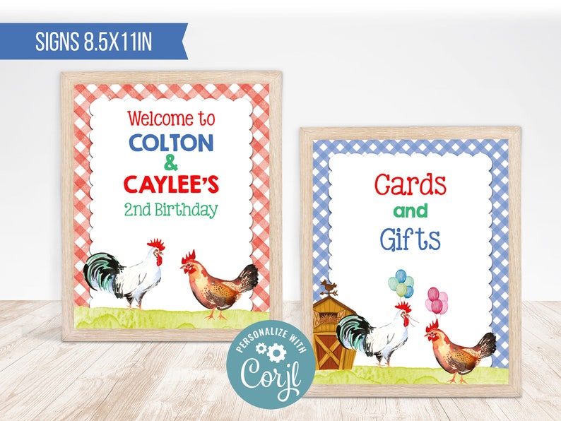 Chicken Rooster Birthday Party Decorations, Chicken Themed Twin Party ...