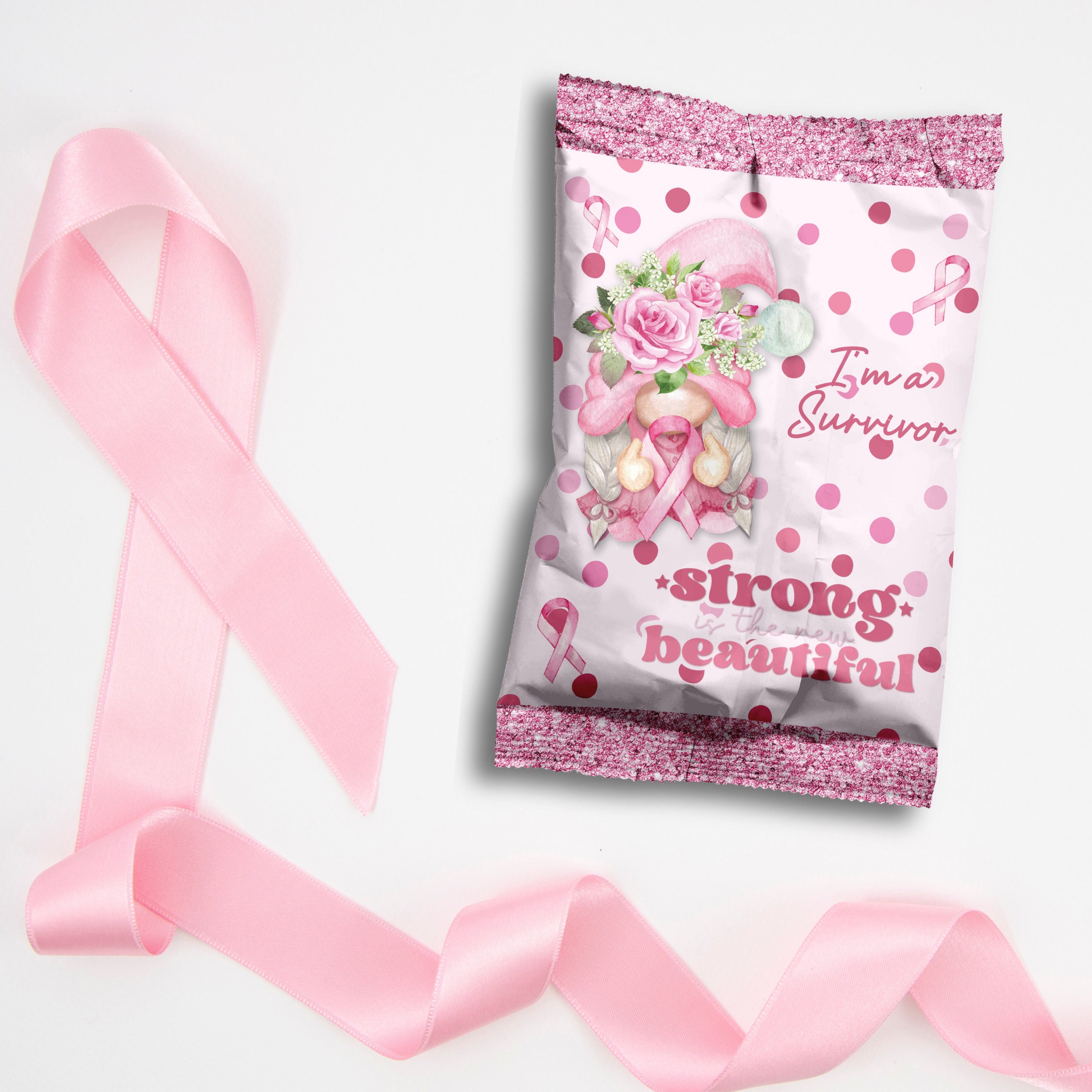 Breast Cancer Awareness Chip Bag Label, Pink Ribbon Customer Party Favors - Etsy