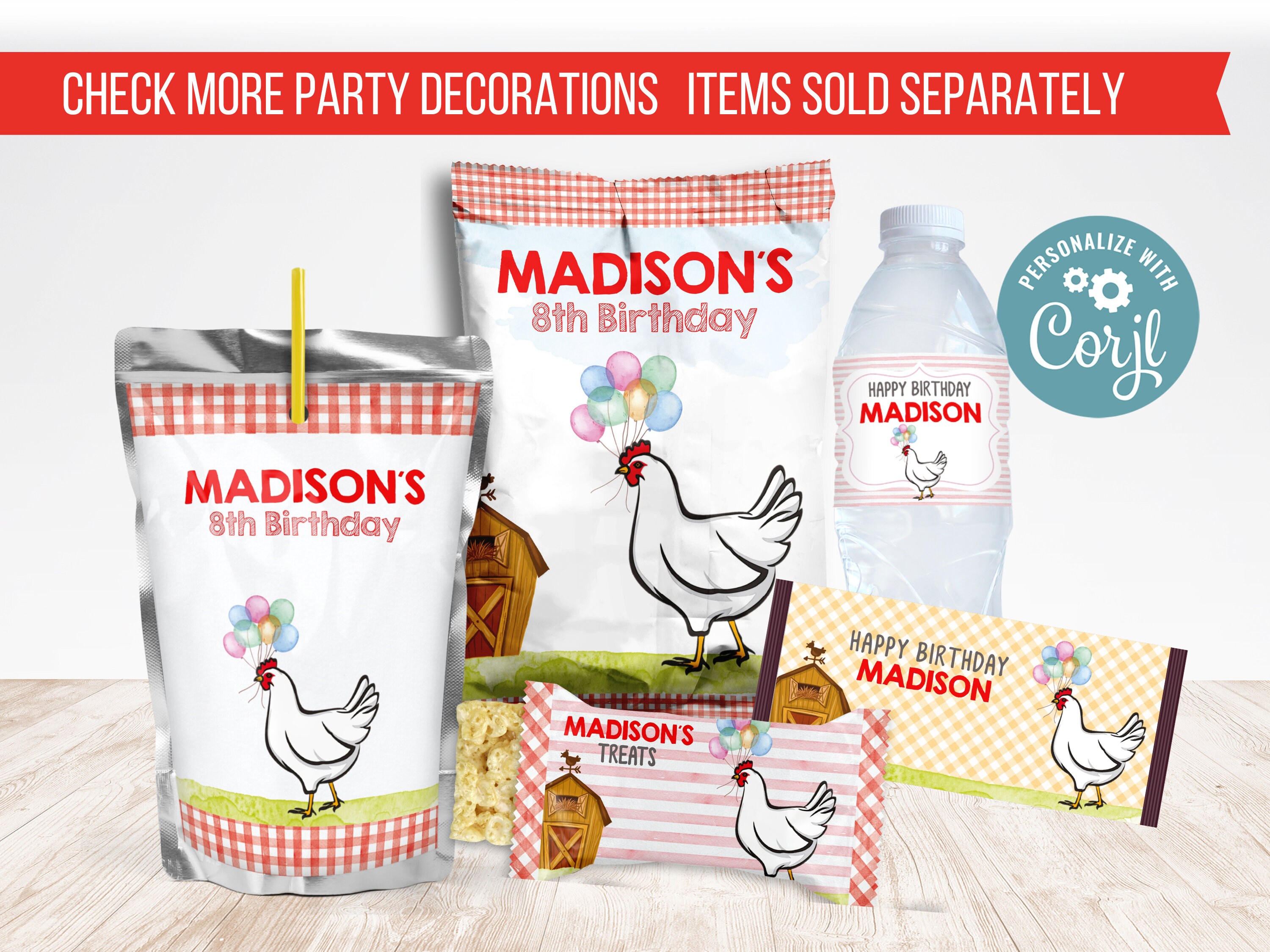 Chicken Birthday Party Decorations, Kids Chicken Party Cute Decorations ...