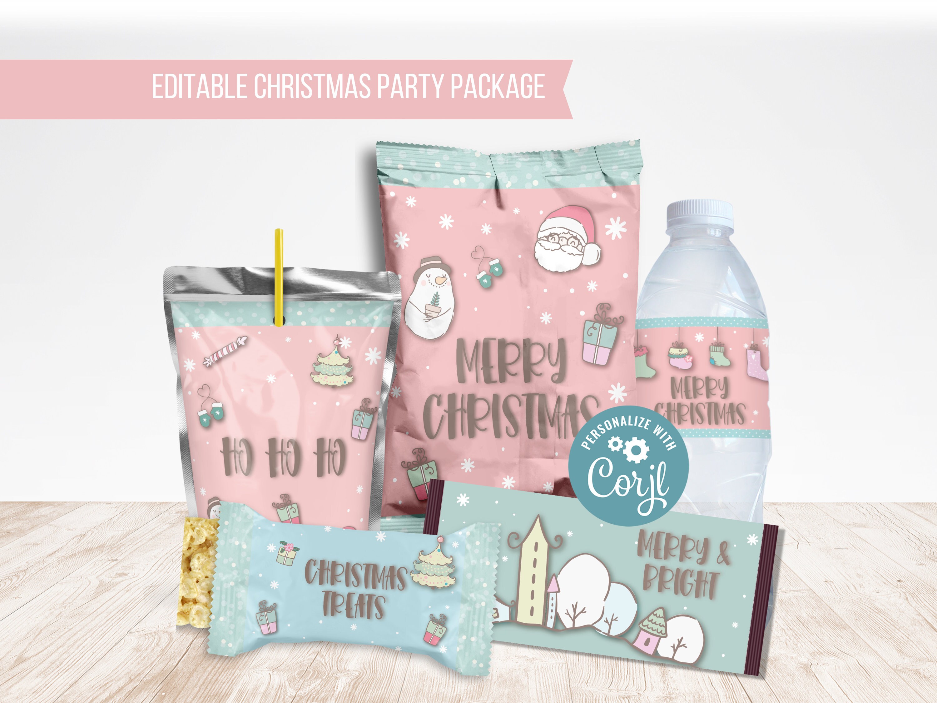 Kids Christmas Party Bundle Kit, Festive Holiday Template Printable - Etsy