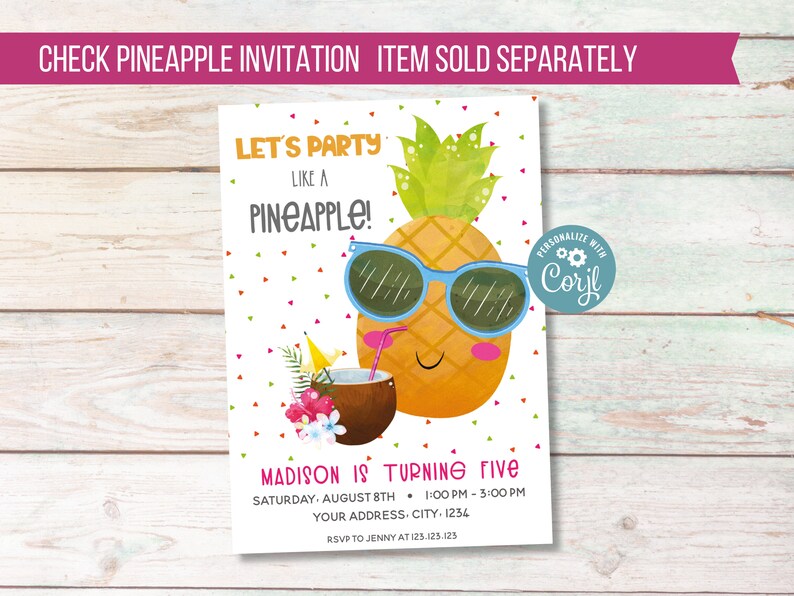 Tropical Pineapple Birthday Party Decor, Party Like a Pineapple, Luau ...