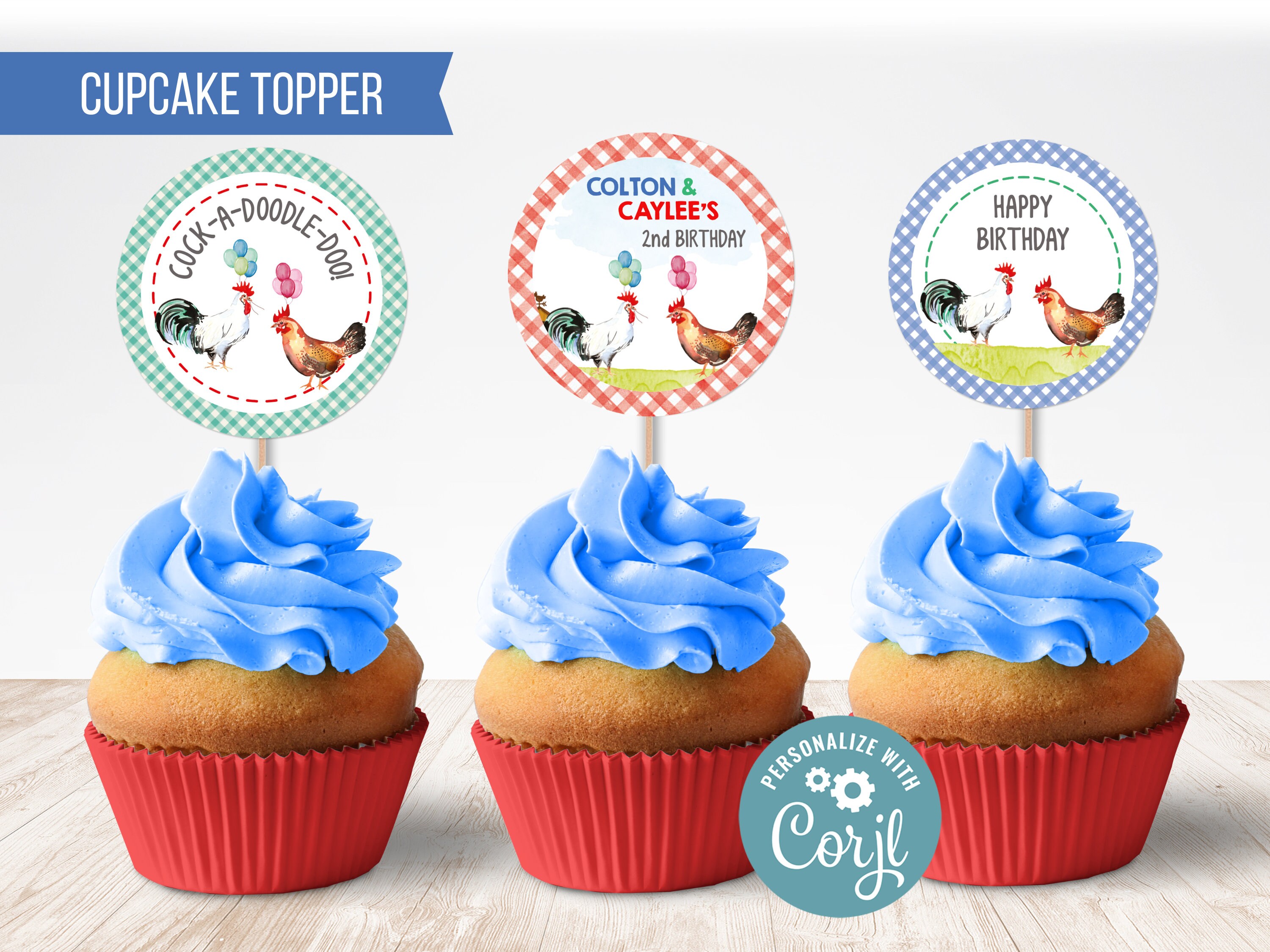 Chicken Rooster Birthday Party Decorations, Chicken Themed Twin Party ...