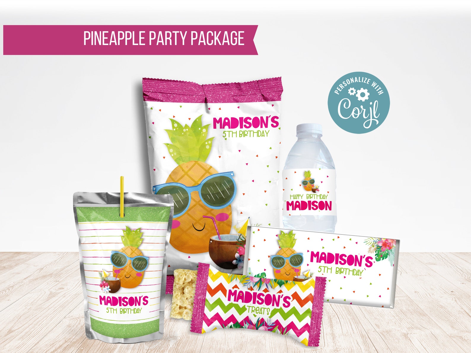 Tropical Pineapple Birthday Party Decor, Party Like a Pineapple, Luau ...