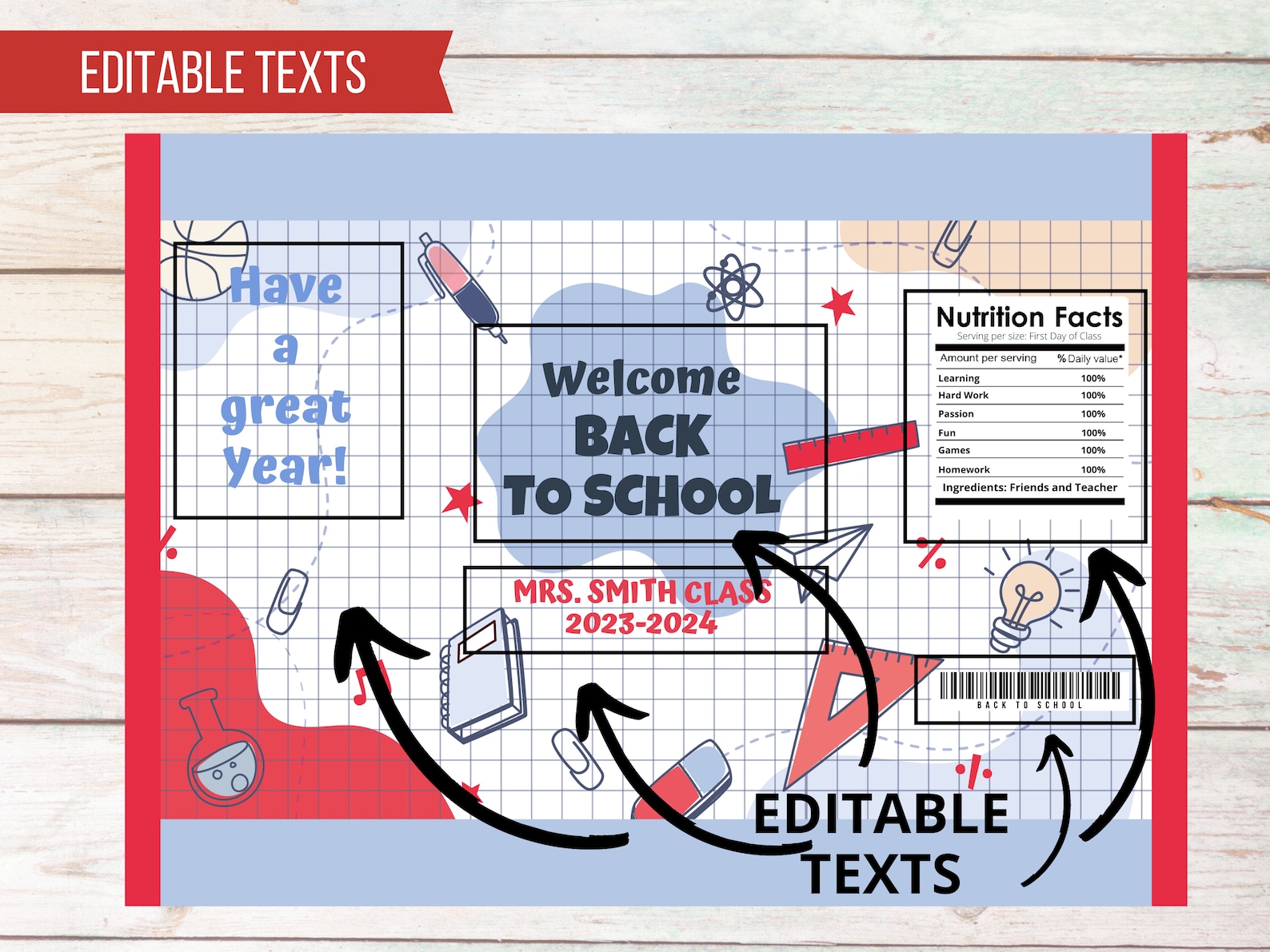 Back to School Chip Bag Labels, Printable and Customizable, School ...