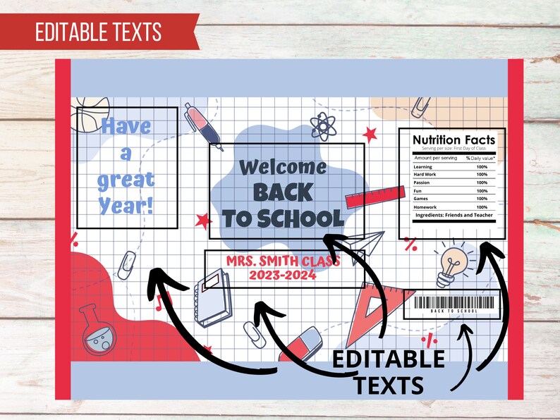 Back to School Chip Bag Labels, Printable and Customizable, School ...