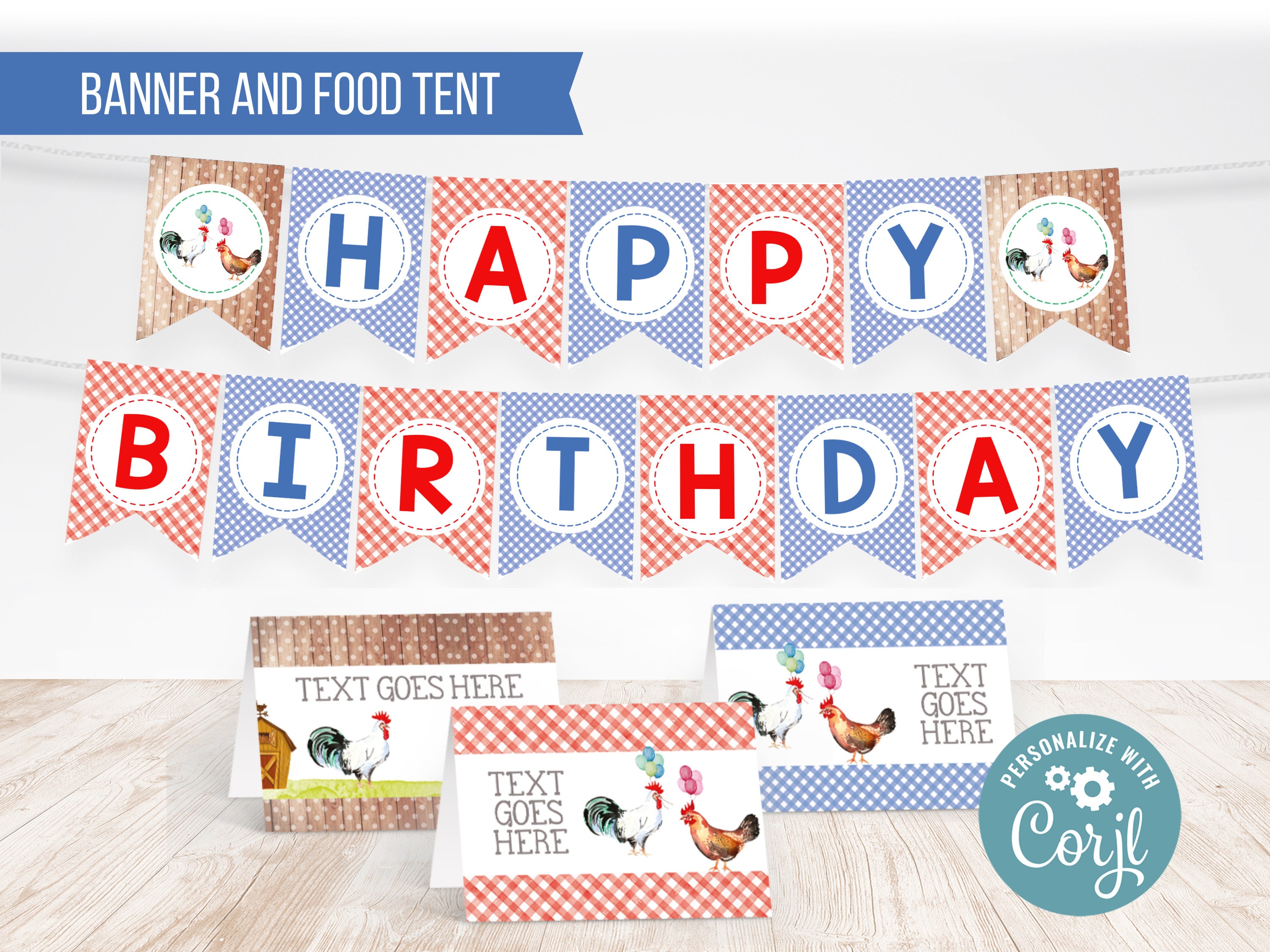 Chicken Rooster Birthday Party Decorations, Chicken Themed Twin Party ...