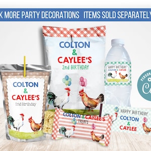 Chicken Rooster Birthday Party Decorations, Chicken Themed Twin Party ...