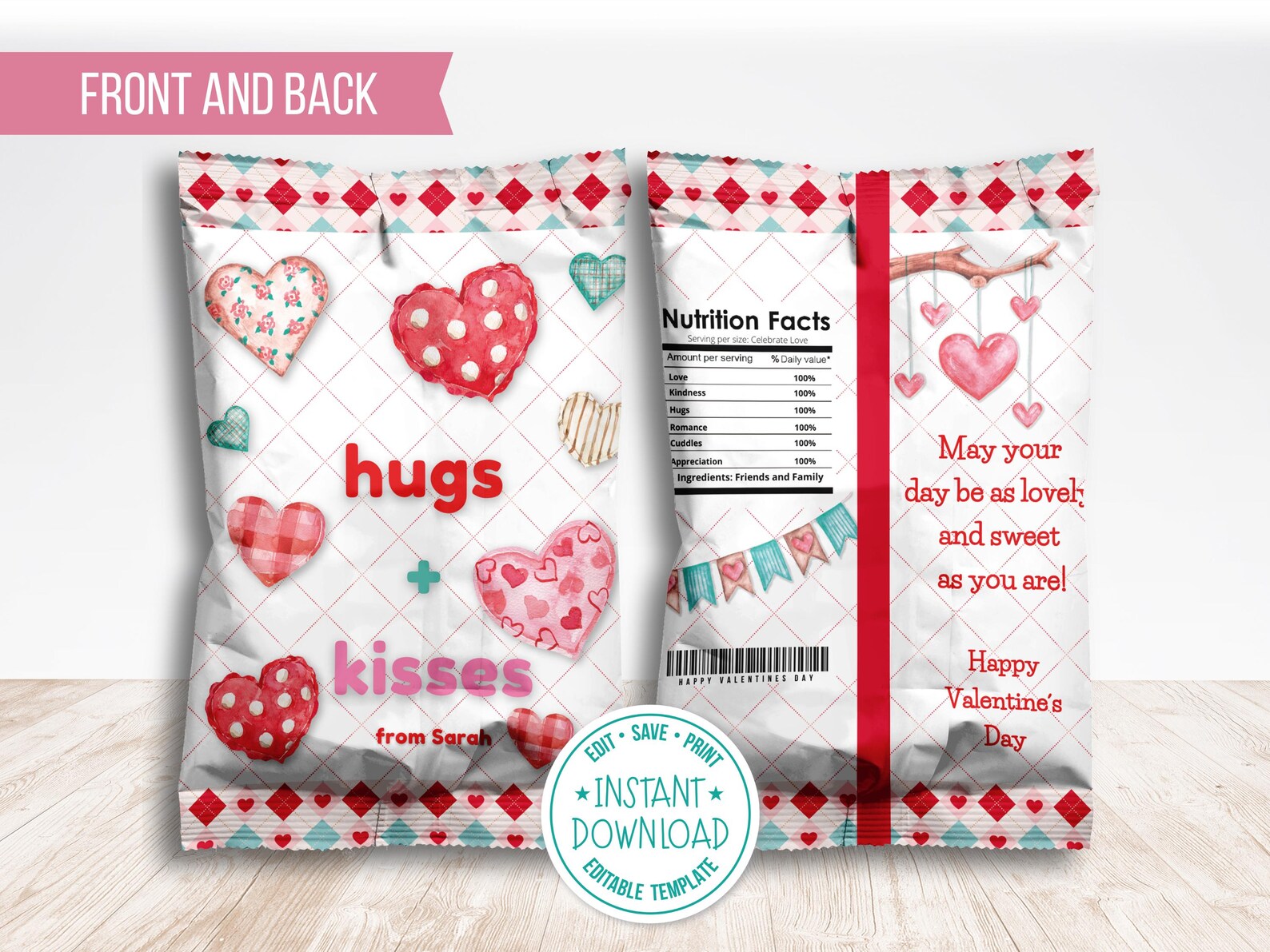 Valentine's Day Chip Bag Labels, Printable and Customizable, Classroom ...