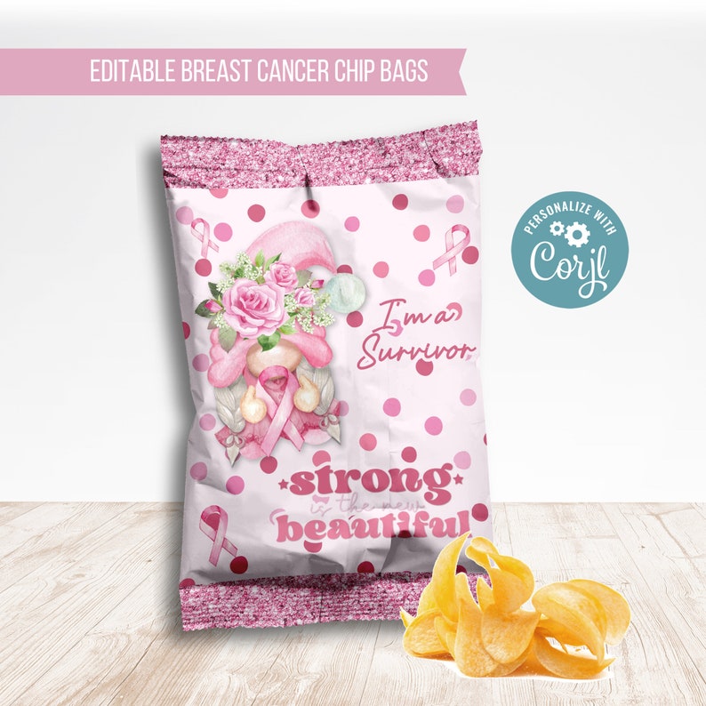 Breast Cancer Awareness Chip Bag Label, Pink Ribbon Customer Party Favors - Etsy