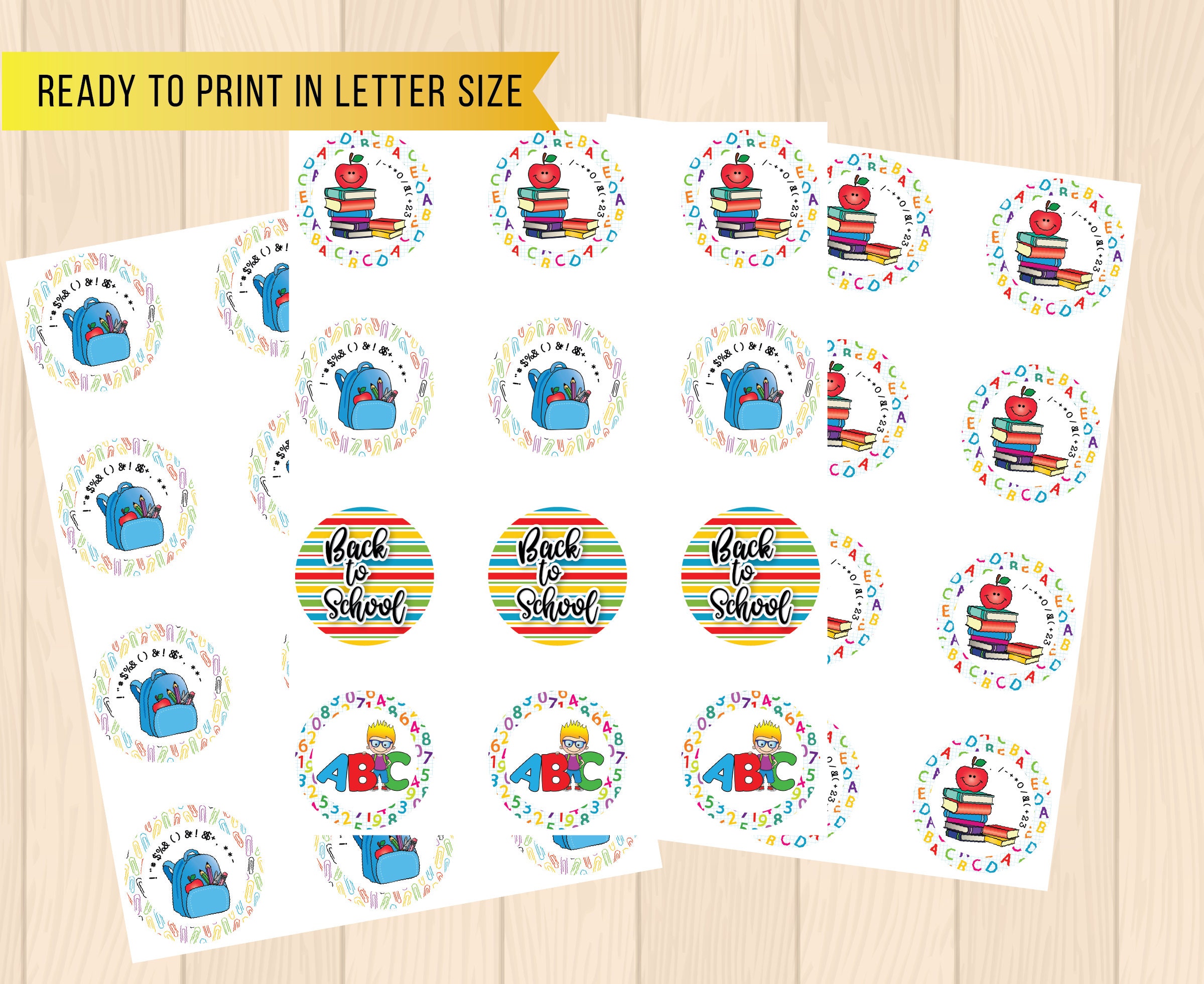 Back to School Cupcake Toppers, School Party Decor, Back to School ...