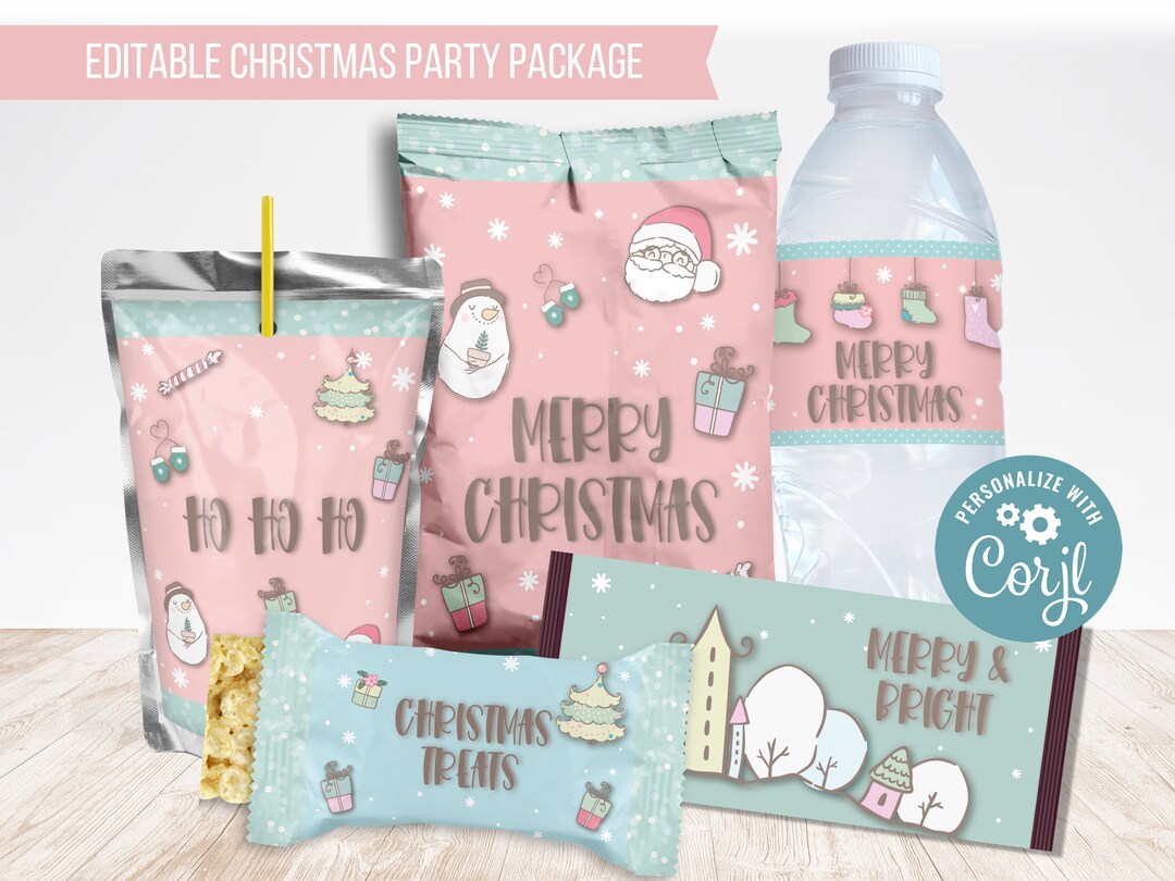 Kids Christmas Party Bundle Kit, Festive Holiday Template Printable - Etsy