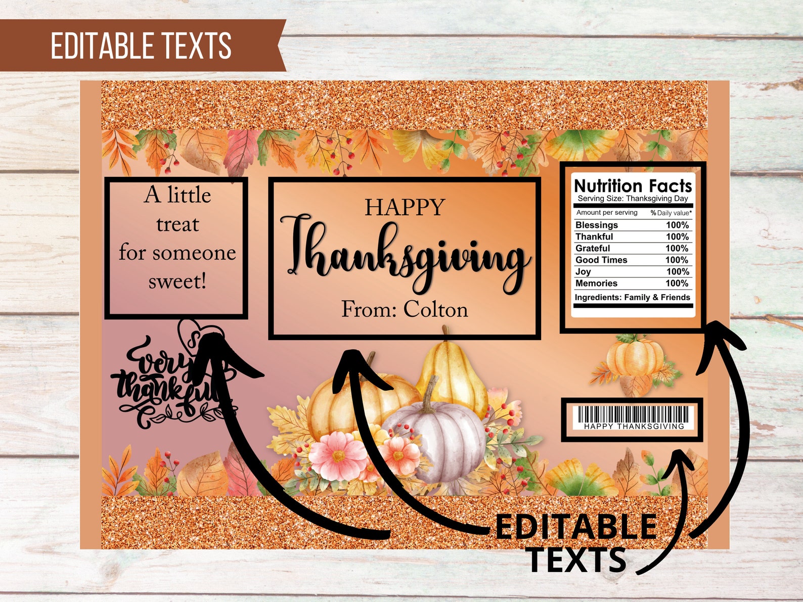 Happy Thanksgiving Chip Bag Label, Thanksgiving Kids Printable Chip Bag ...