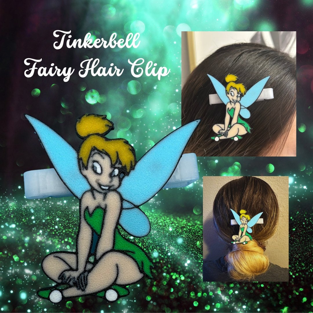 Tinkerbell Fairy Disney Inspired Hair Clip Barrette - Etsy