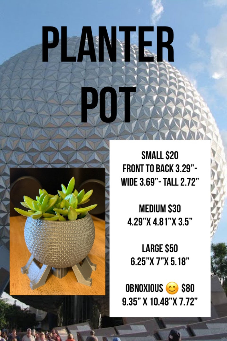 Epcot Theme Park Spaceship Earth Planter Pot Inspired by Walt | Etsy