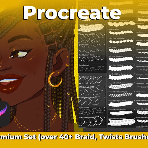 Procreate Braids Twists Locs Brush Realistic Braid Brush | Etsy