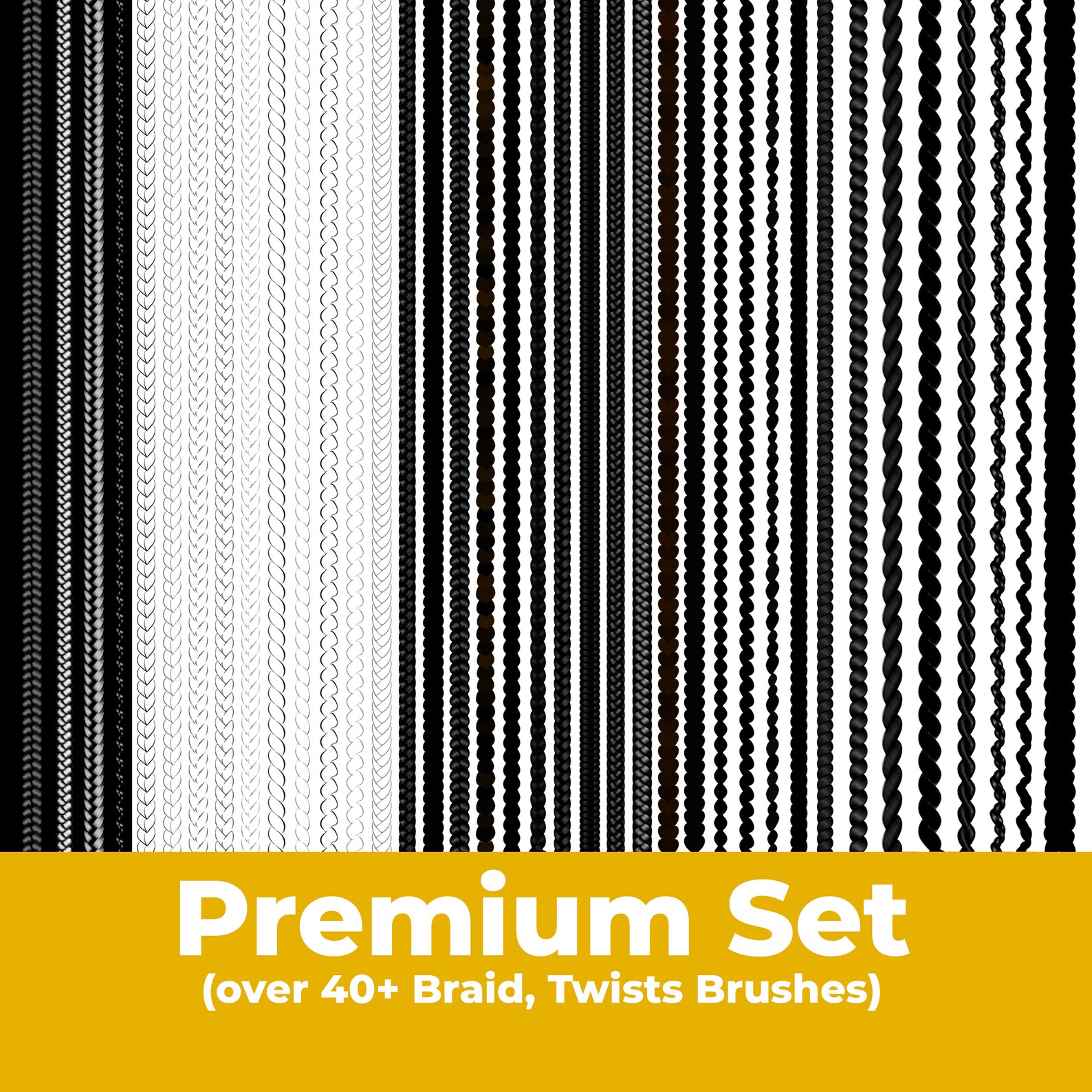 Procreate Braids Twists Locs Brush Realistic Braid Brush | Etsy