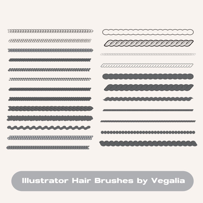 Illustrator Outline Braid and Twist Brush Digital Painting - Etsy