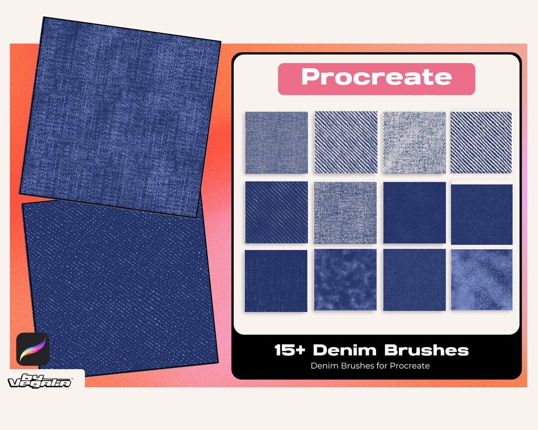 Denim Jean Fashion Procreate Acid Wash, Brushset Brush Digital Painting ...