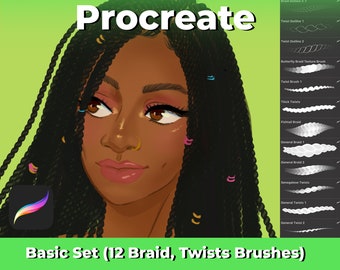 Procreate Braids Twists Locs Brush Realistic Braid Brush | Etsy
