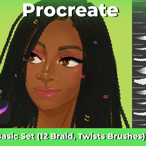 Procreate Braids Twists Locs Brush Realistic Braid Brush | Etsy