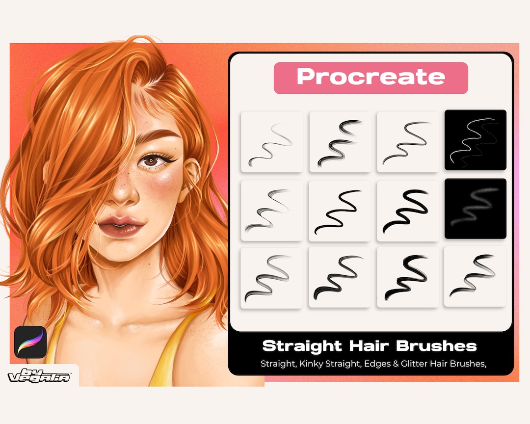 Procreate Straight Hair Brushes: Anime Cartoon Illustration (digital ...