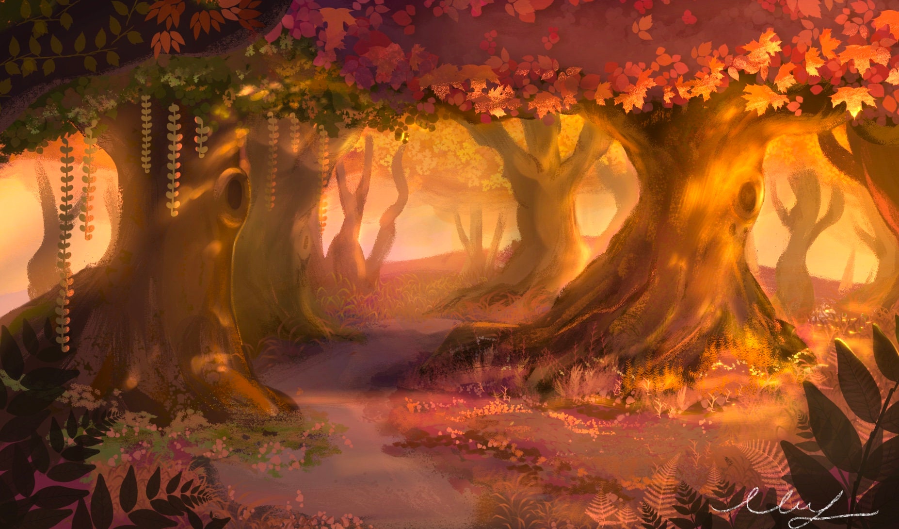 Premium Procreate Nature Leaf Foliage Vine Bush Firefly | Etsy