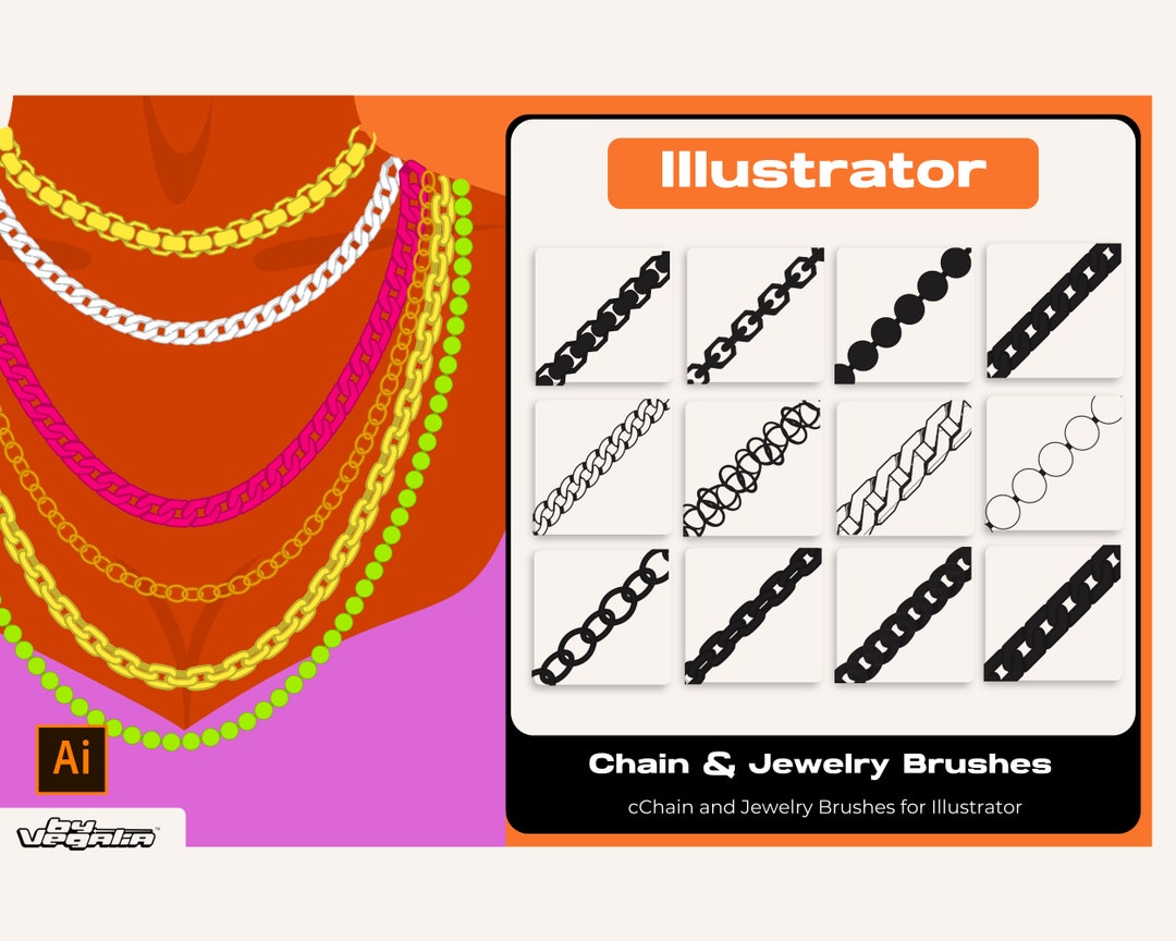Illustrator Chain and Jewelry Brush Digital Painting Anime Cartoon ...