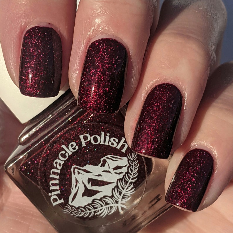 My Highest Heels PINNACLE POLISH Burgundy Red Holographic - Etsy