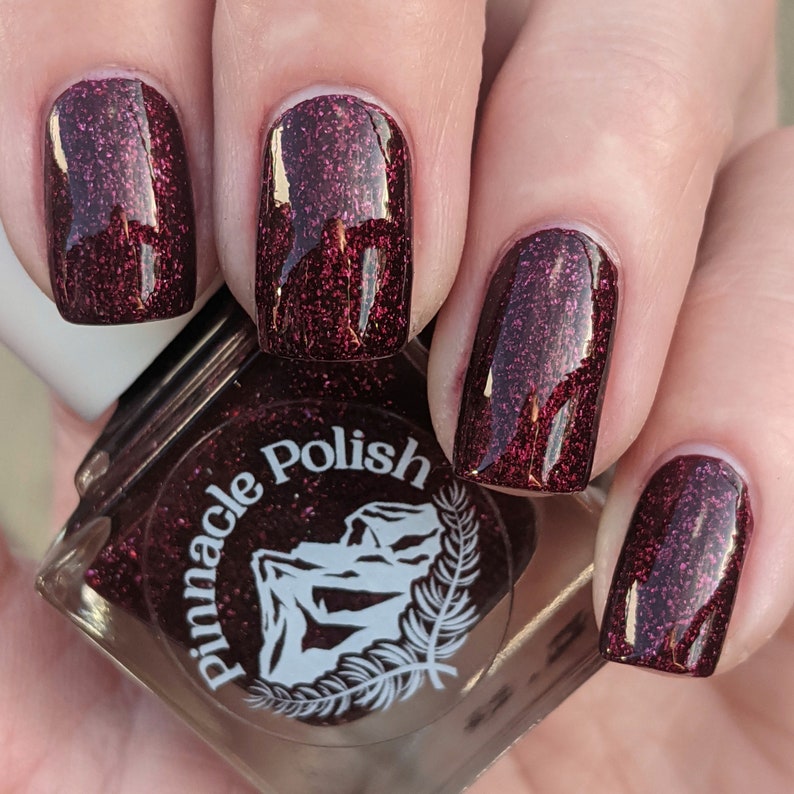 My Highest Heels PINNACLE POLISH Burgundy Red Holographic - Etsy