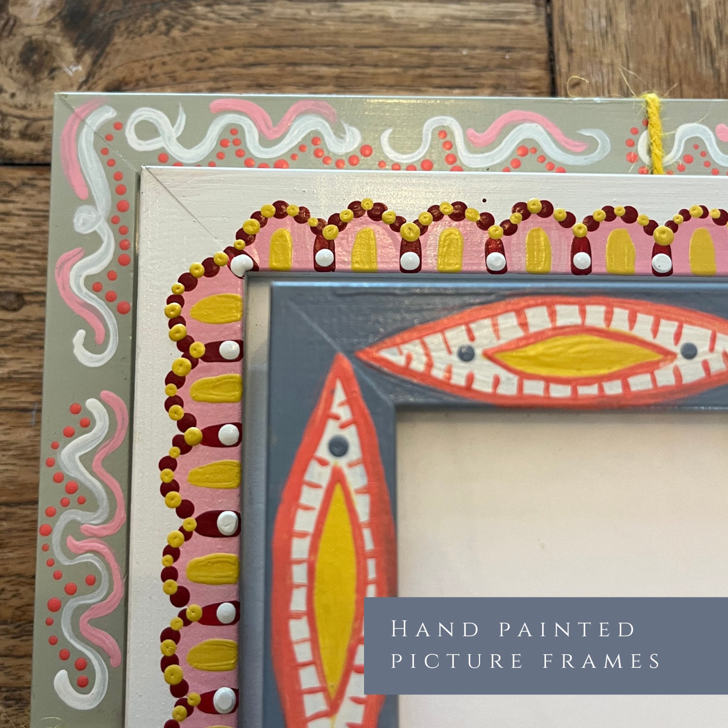 Hand Painted Photo Frame Square Photo Frame Decorated Photo Frame Decorative Photo Frame Wedding ...