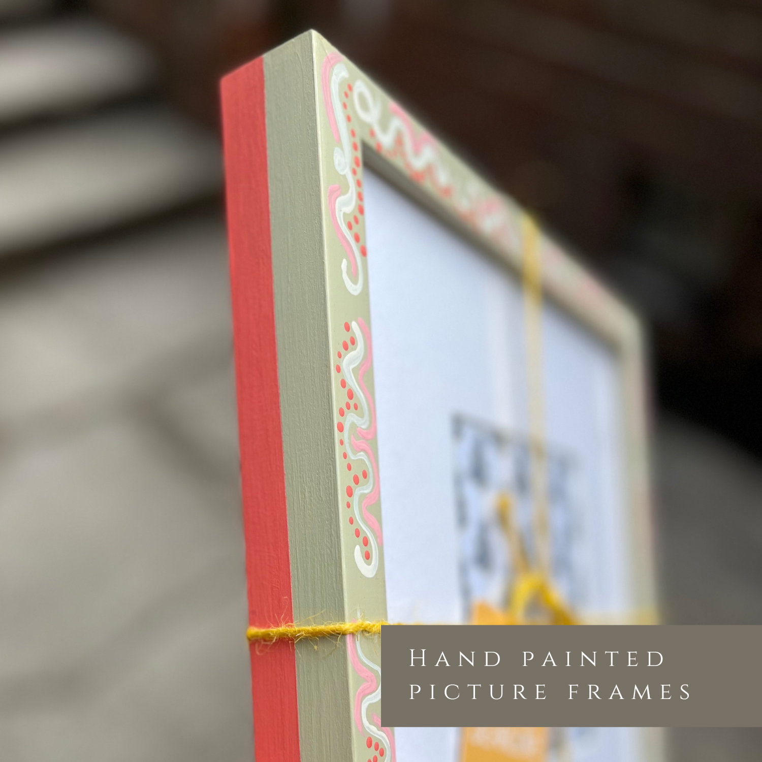 Hand Painted Photo Frame Square Photo Frame Decorated Photo Frame ...