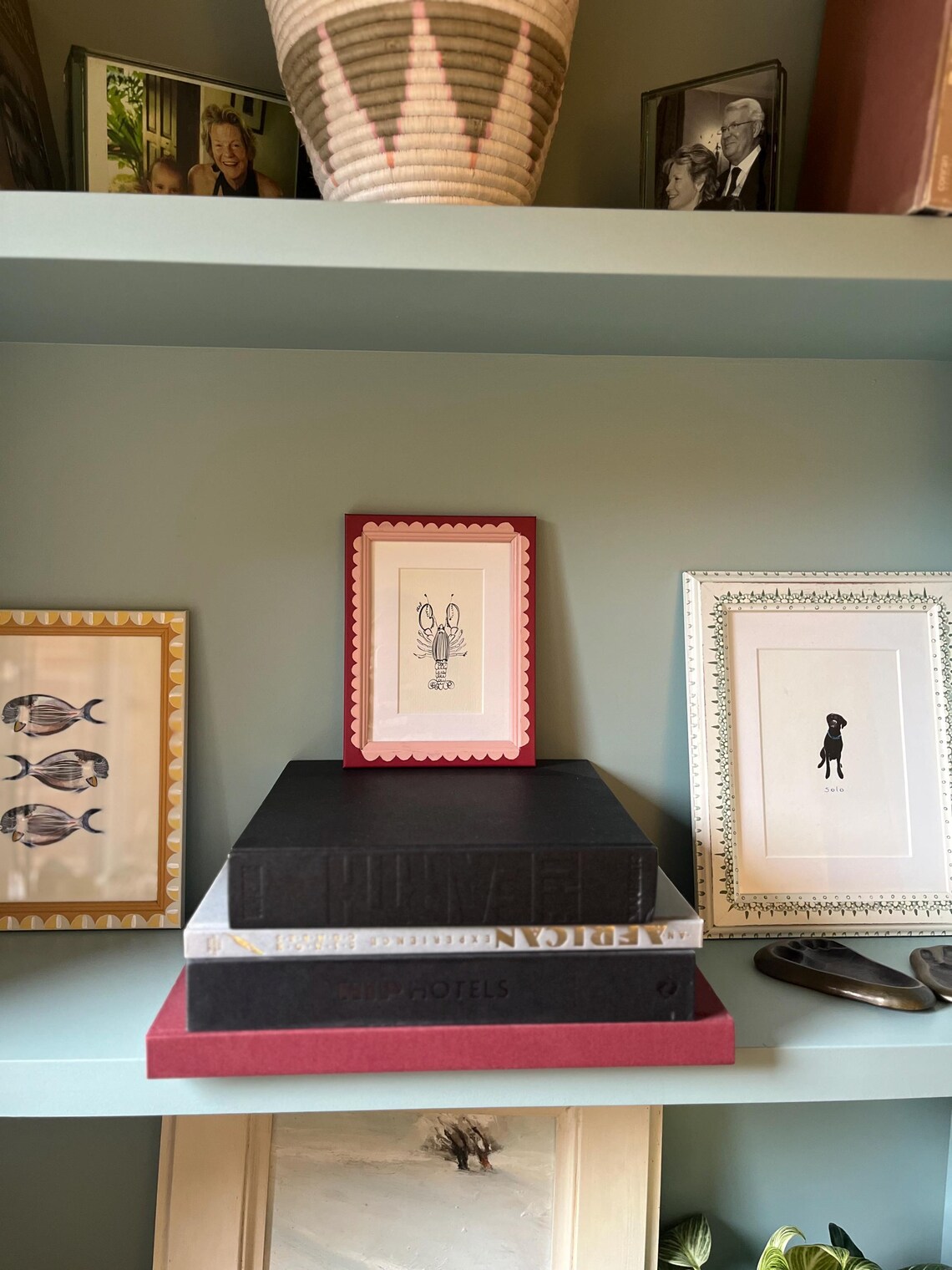 Hand-painted Scalloped Picture Frame: Lobster Art Print - Etsy