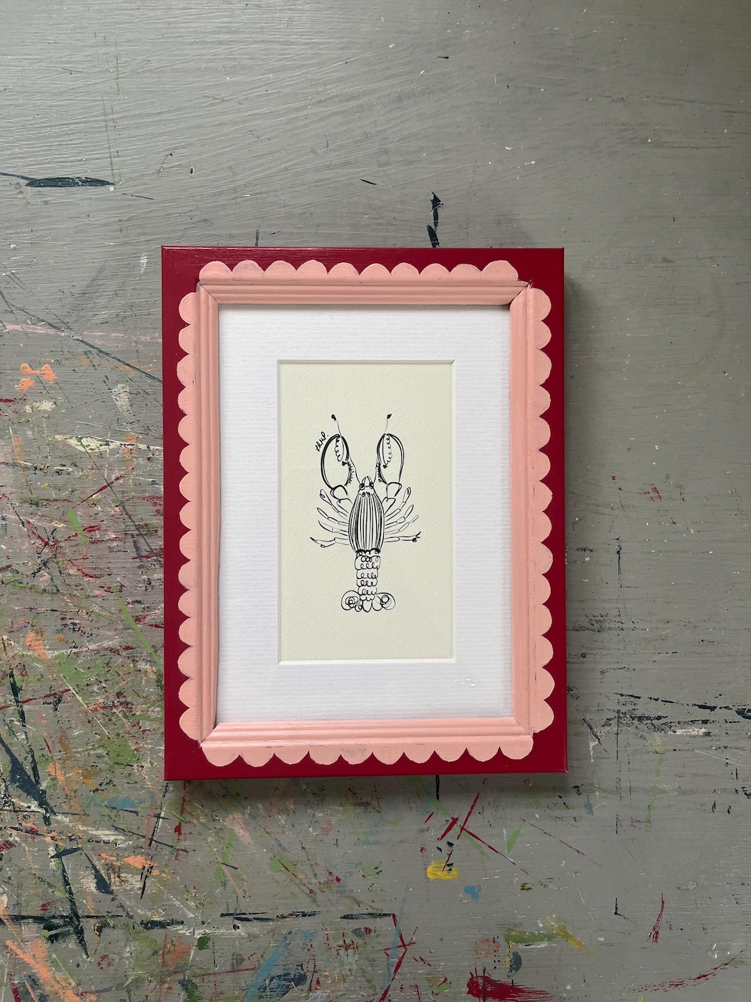 Scalloped Picture Frame | Artful Art Gift | Framed Art | Handpainted Gift | Decorative Decor ...