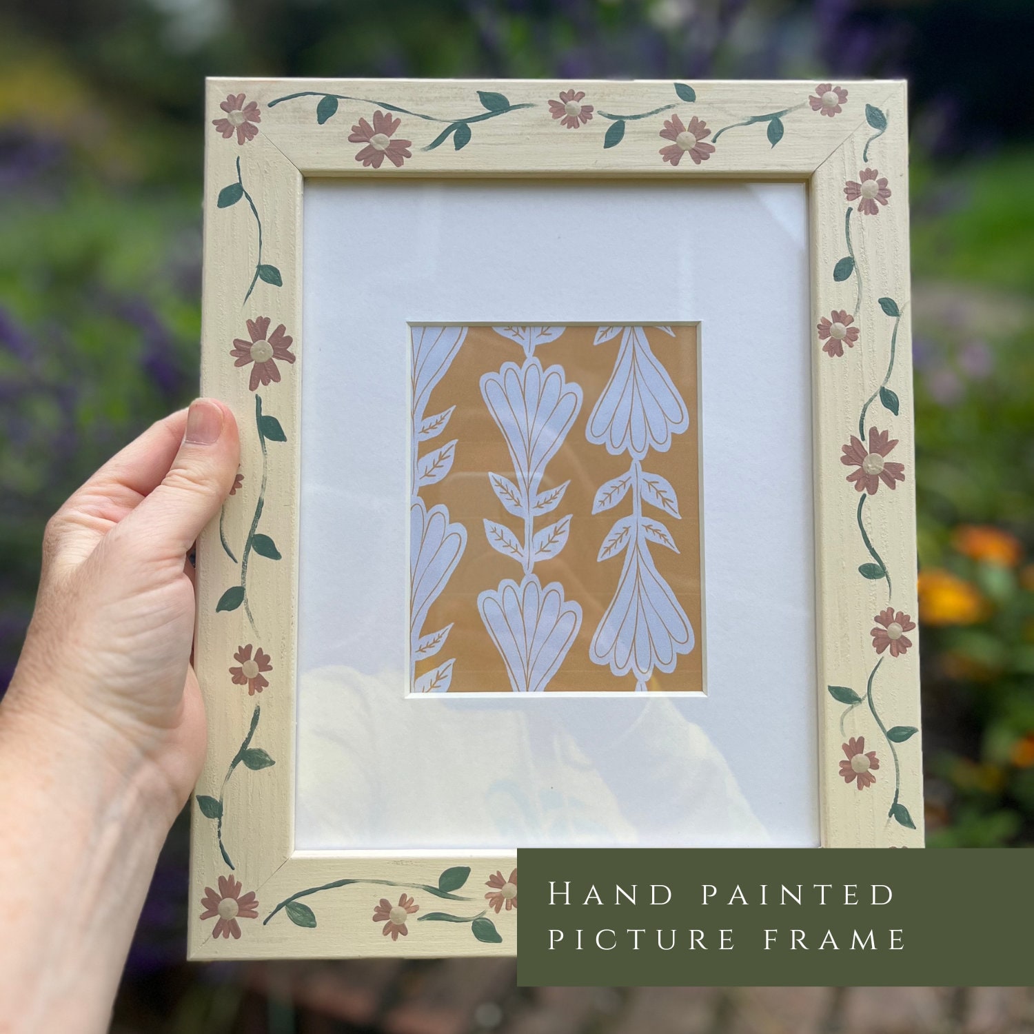 Boho Style Flower Power Hand Painted Photo Frame 9 X 7 - Etsy