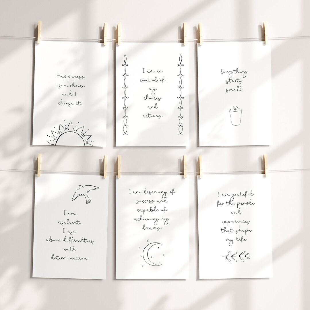 Affirmative Cards Affirmation Poster Set Affirmative Gift Printable ...