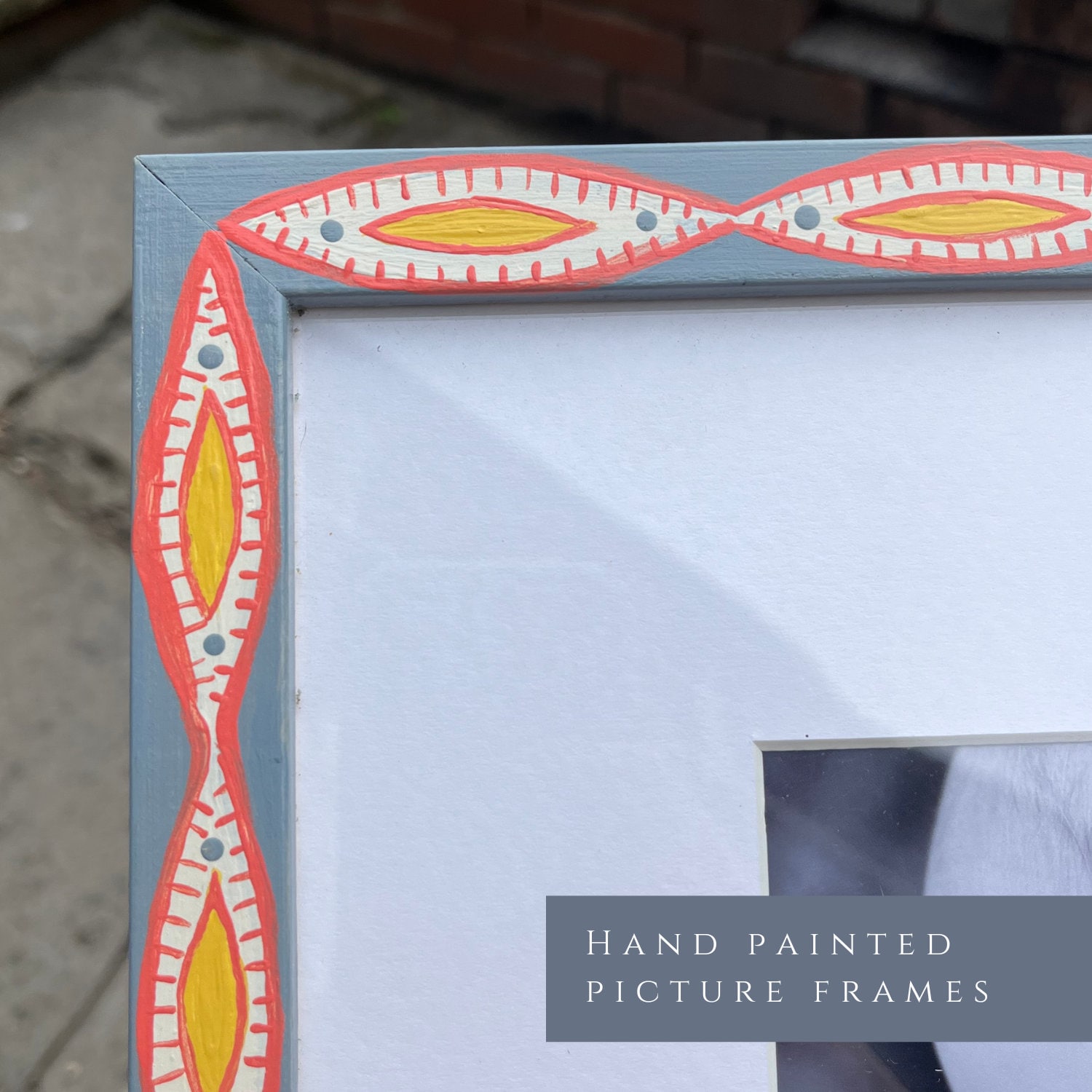 Hand Painted Photo Frame Square Photo Frame Decorated Photo Frame ...
