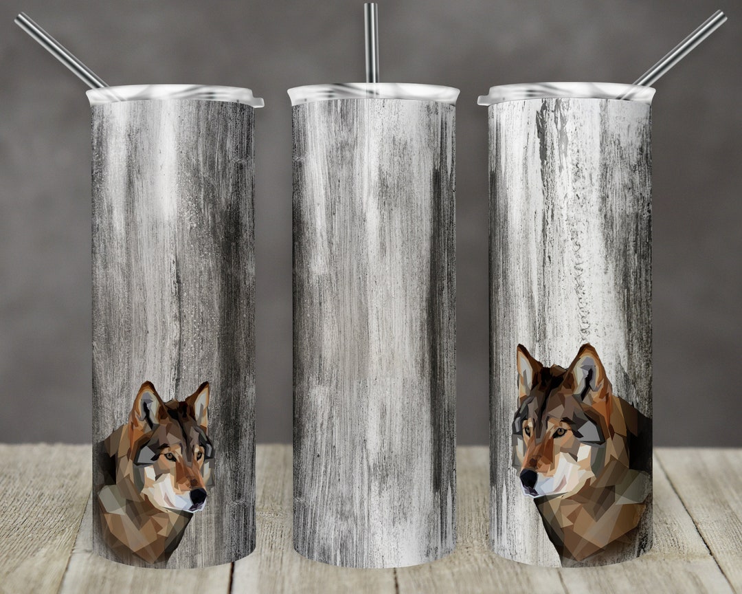 20 Oz Skinny Tumbler Seamless Wolf Sublimation Design PNG Instant ...