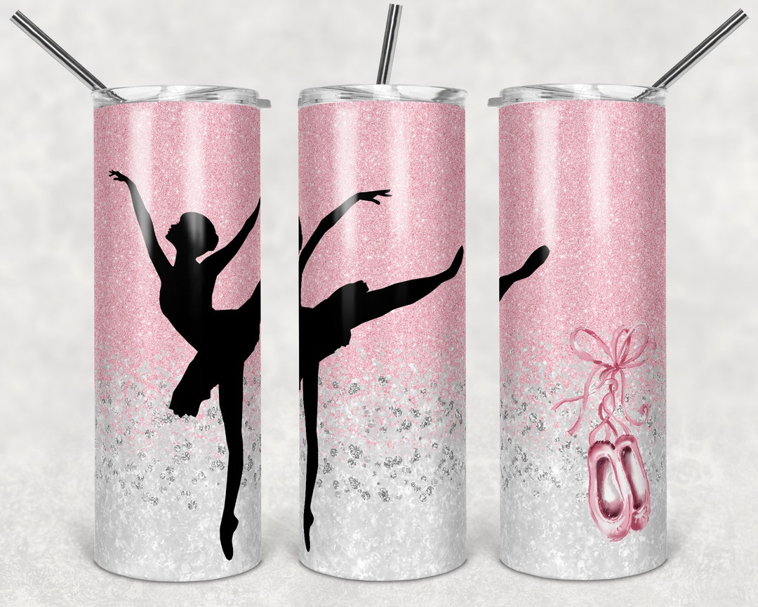 20 Oz Skinny Tumbler Pink Glitter Dance Dancing Dance Sublimation ...
