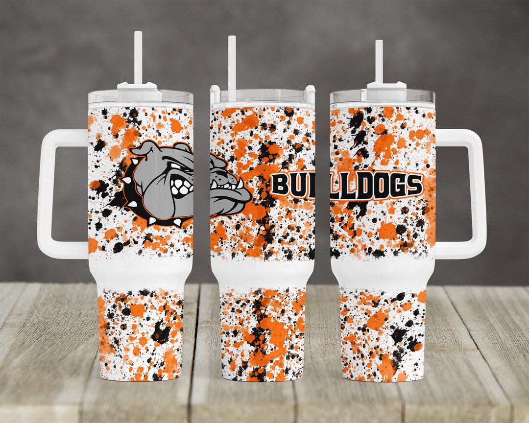 Powerwash Splatter School Bulldogs Mascot Design 40 Oz 2 Piece Tumbler ...