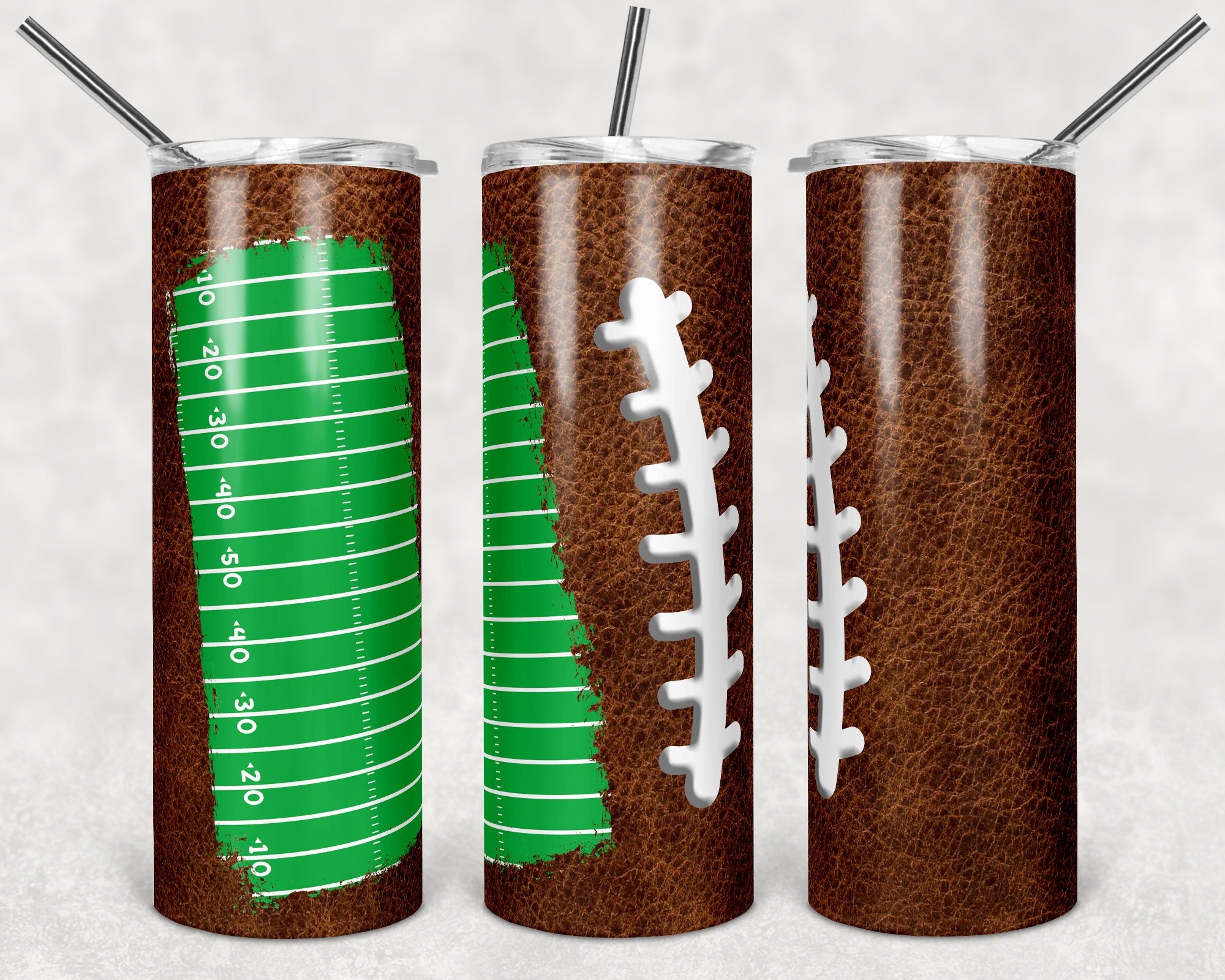 20 Oz Skinny Tumbler Football Blank for Name Field Leather - Etsy