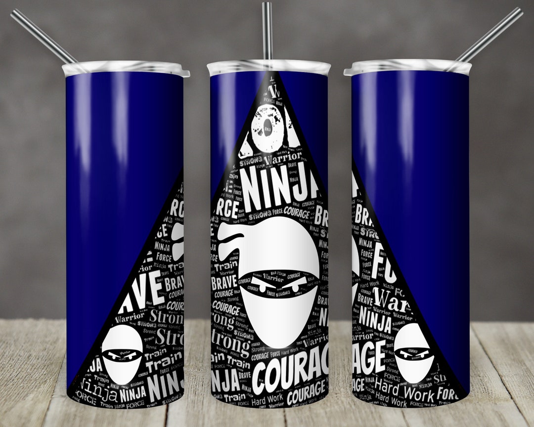 20 Oz Skinny Tumbler Sublimation Design Template Ninja V Blue Black ...