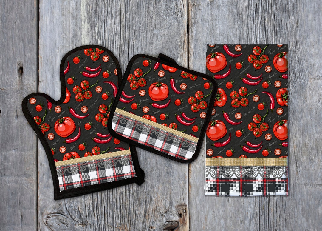 Sublimation Kitchen Set Designs Towel Oven Mitt and Pot Holder Design ...