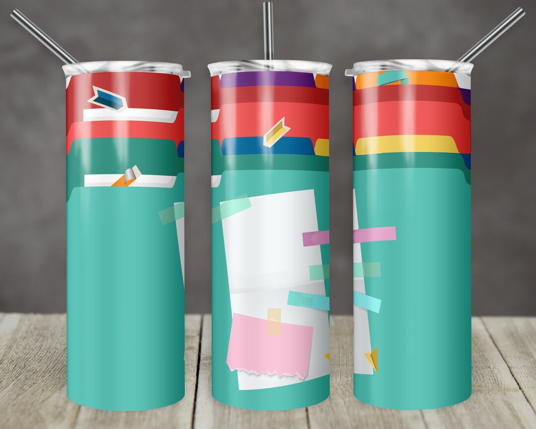 20 Oz Skinny Tumbler Office Secretary Tumbler Files and Sticky Notes ...