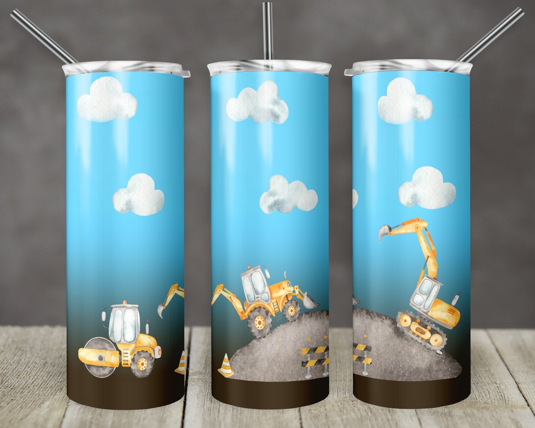20 Oz Skinny Gradient Construction Scene Sublimation Design Digital ...