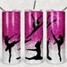 20 Oz Skinny Tumbler Bright Pink Glitter Dance Dancing Dance ...